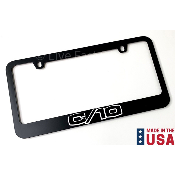 Black C10 Emblem 3d License Plate Frame